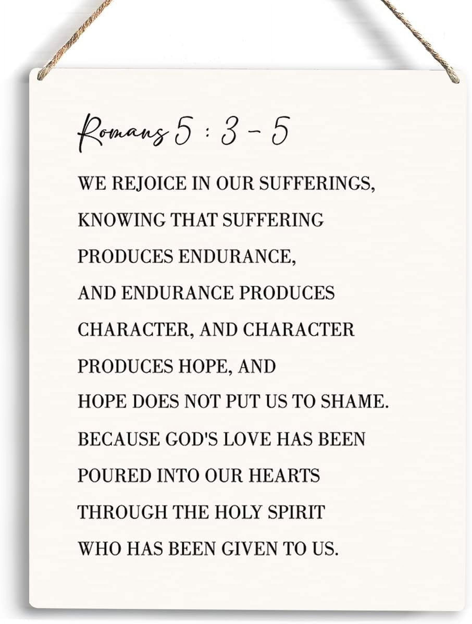Christian Gifts Wall Decor We Rejoice In Our Sufferings Bible Verse ...