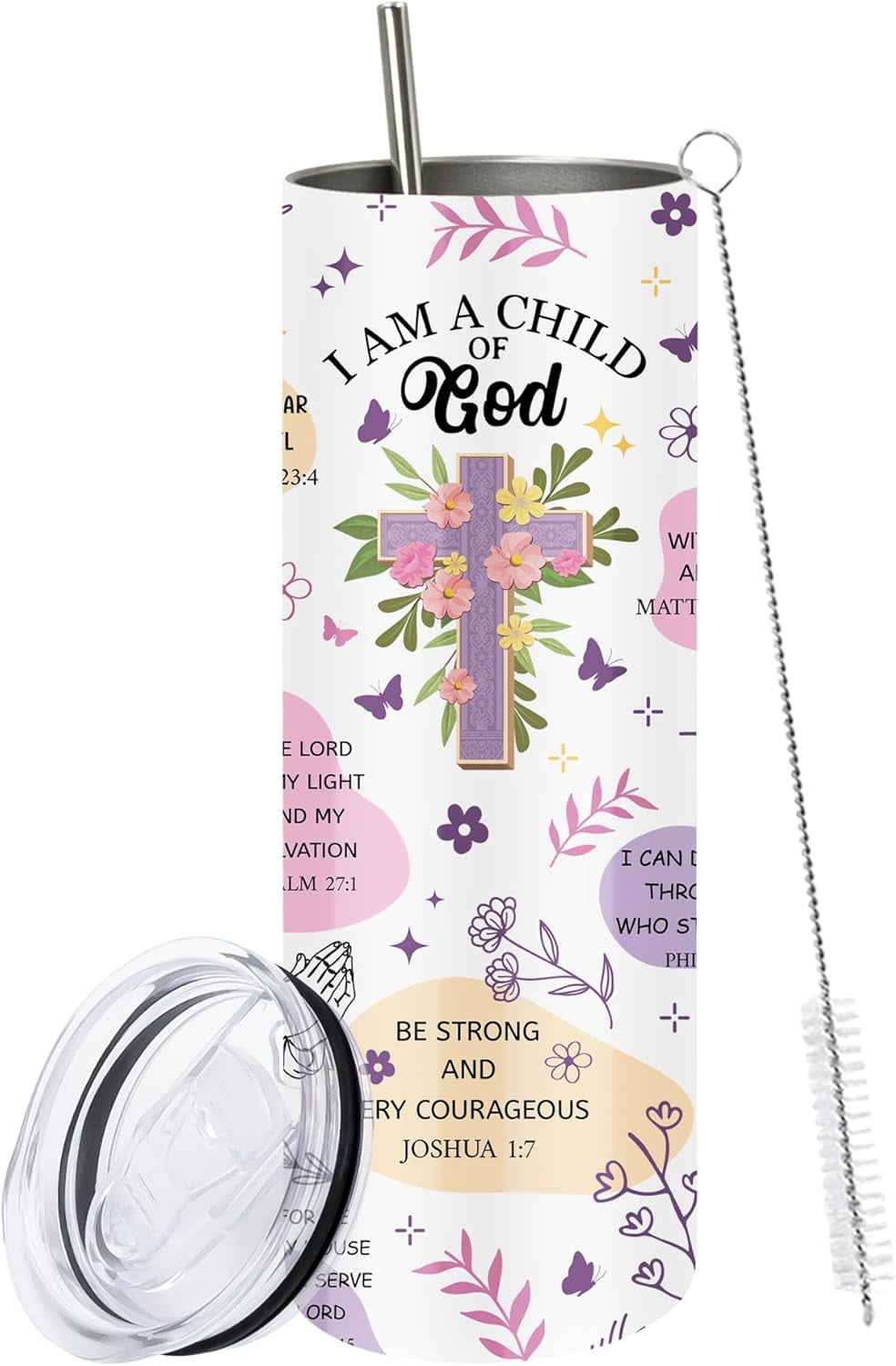 Christian Gifts for Women, 20 Oz Stainless Steel Skinny God Tumbler ...