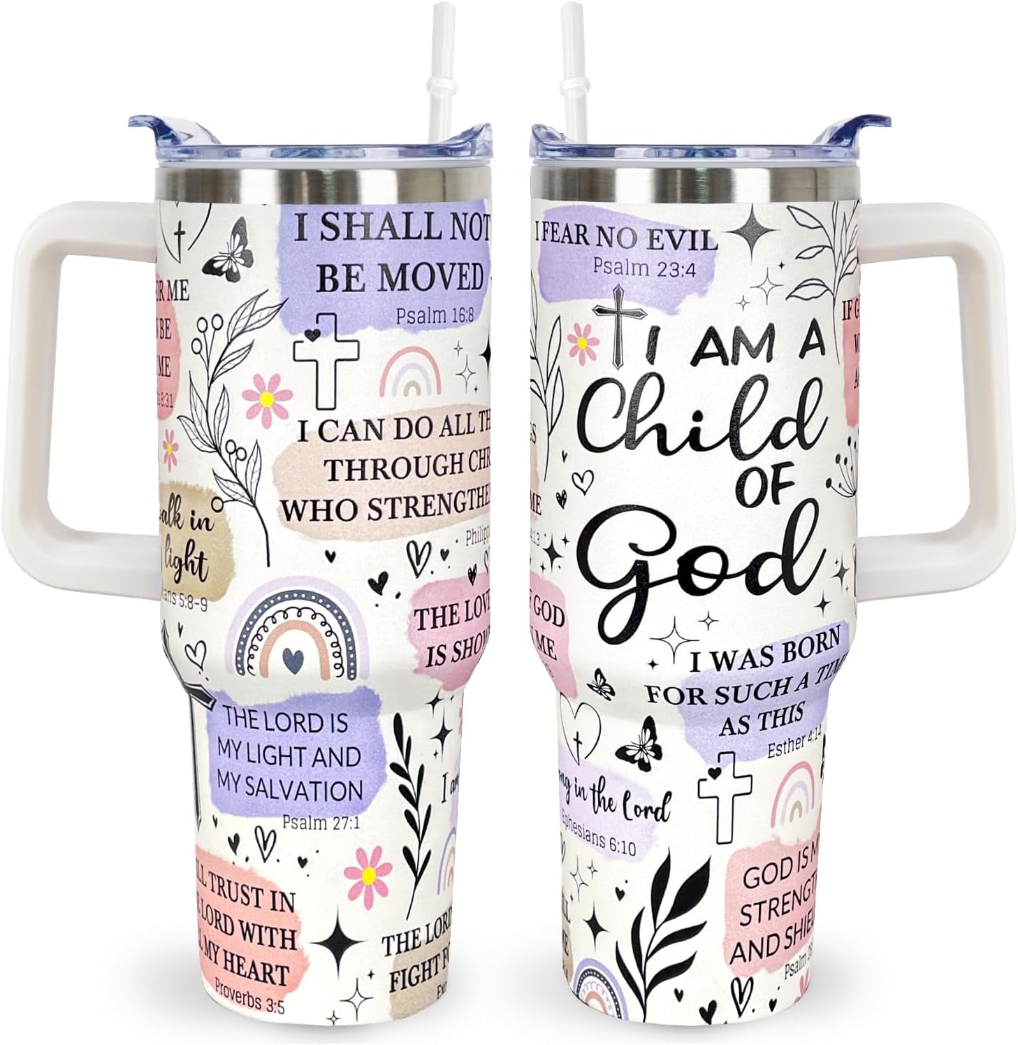 Christian Gifts for Women 40 Oz I am a Child of God Christian Tumbler ...