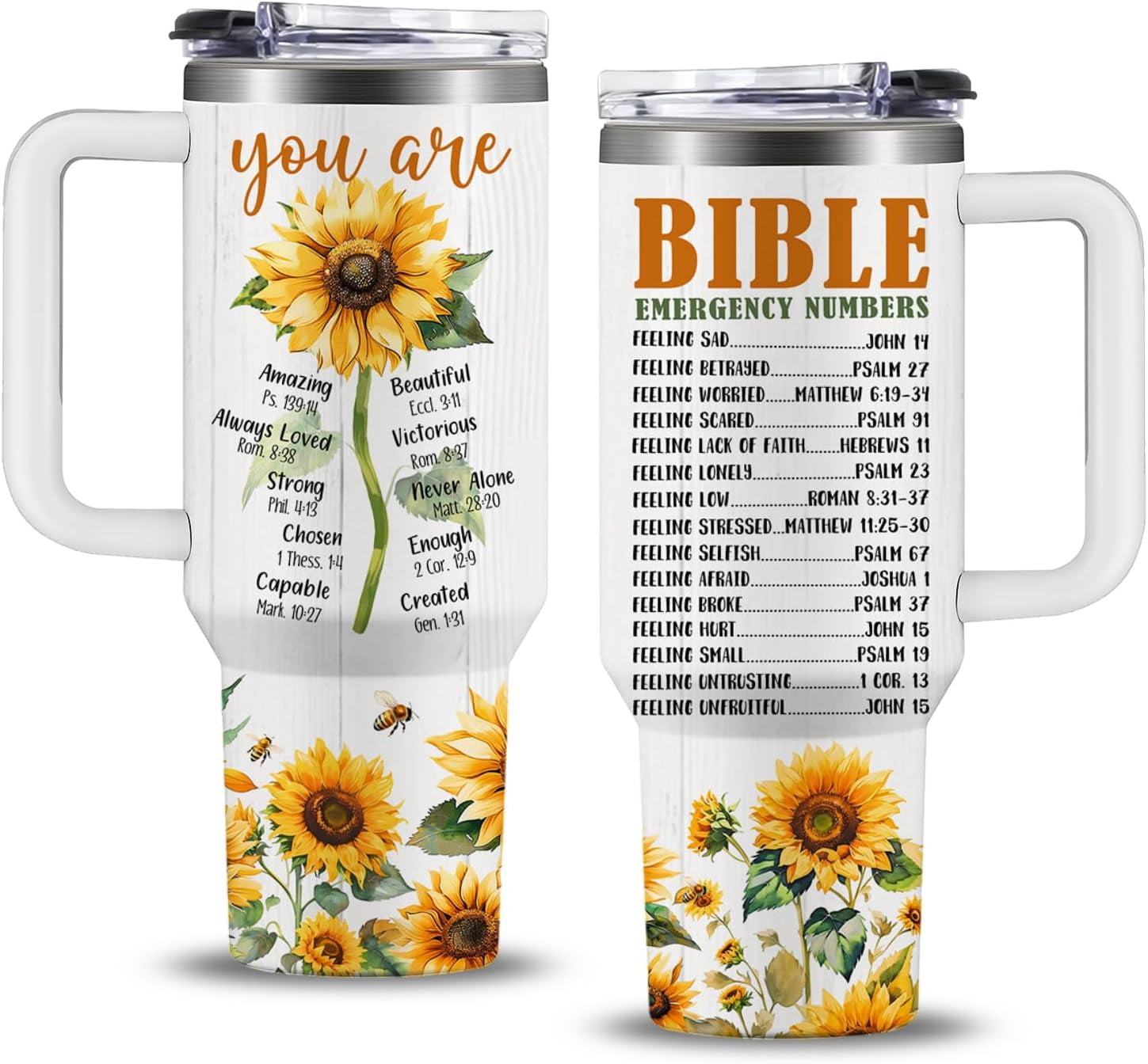 Christian Gifts for Women, 40 oz Bible Emergency Numbers Tumbler with ...