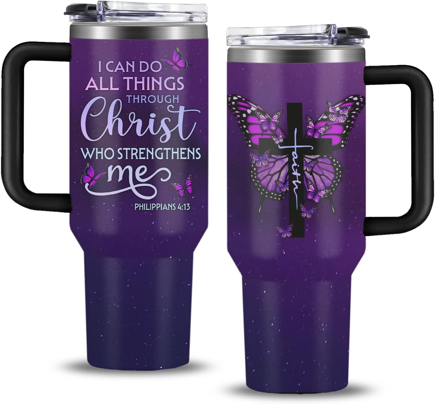 Christian Gifts for Women, 40 oz I Can Do All Things Christ Tumbler With Handle, Inspirational ...