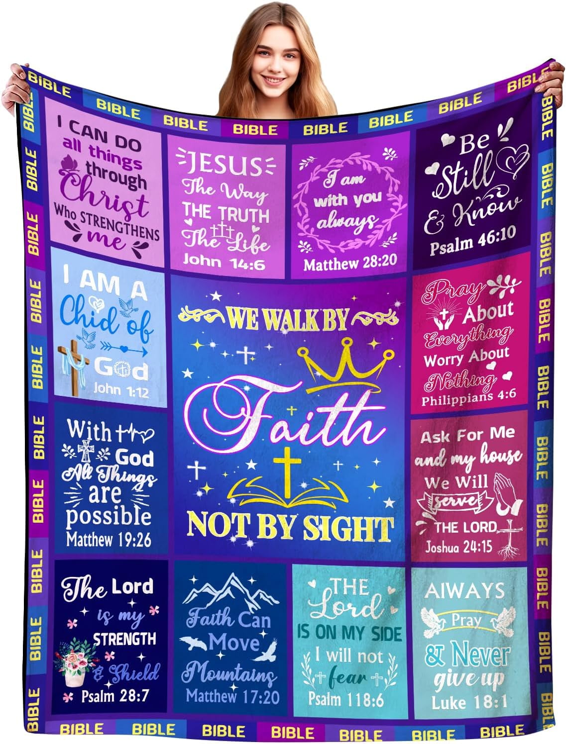 Christian Gifts for Women Blanket Inspirational Get Well Soon Religious Faith Gifts Throw ...