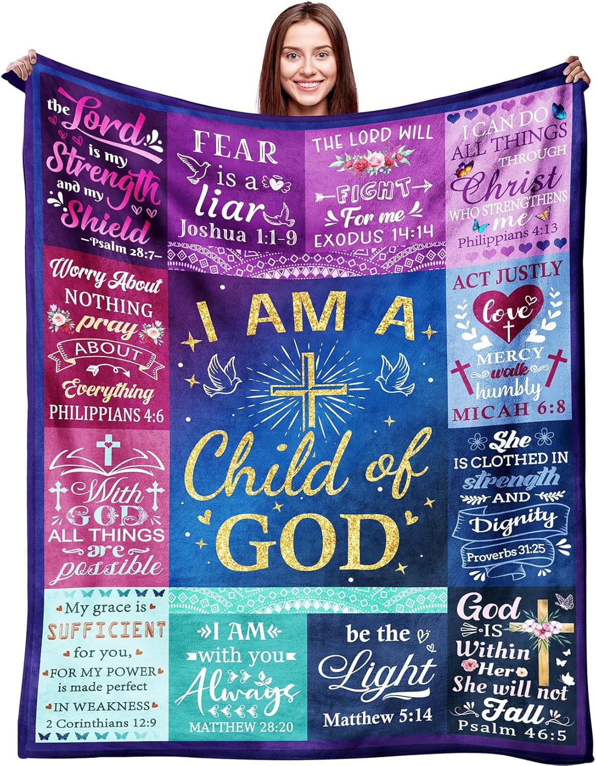 Christian Gifts for Women Blanket Inspirational Religious Soft Warm ...