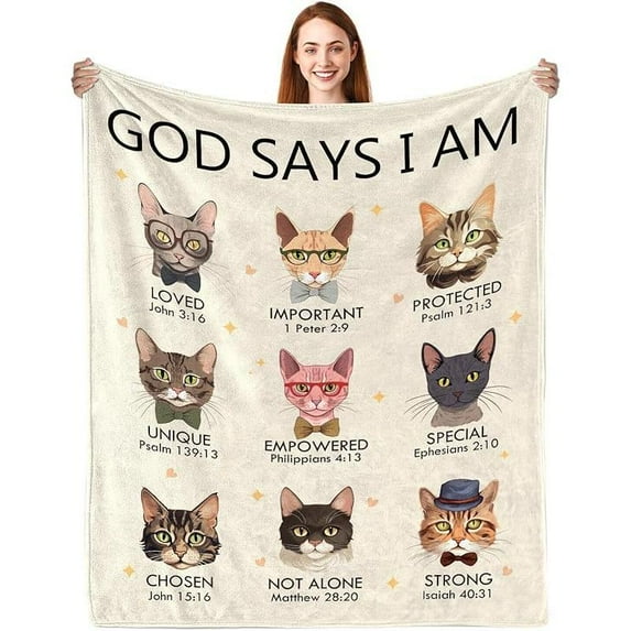Christian Gifts for Women, God Says I Am Throw Blanket, Inspirational ...