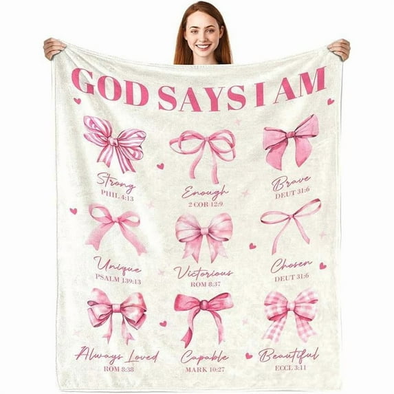 Christian Gifts for Women, God Says I Am Throw Blanket, Inspirational ...