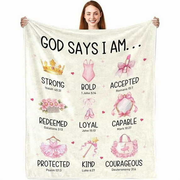 Christian Gifts for Women, God Says I Am Throw Blanket, Inspirational ...