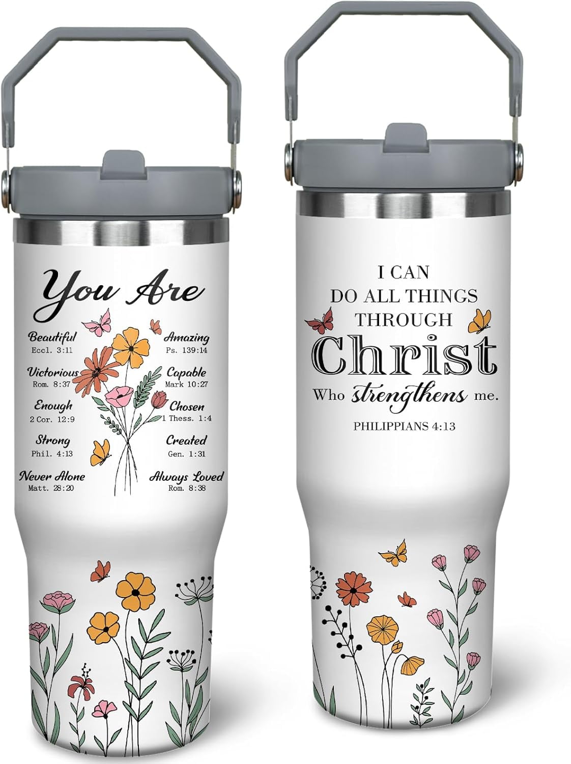 Christian Gifts for Women, Inspirational Religious Gifts, Floral 30 oz ...