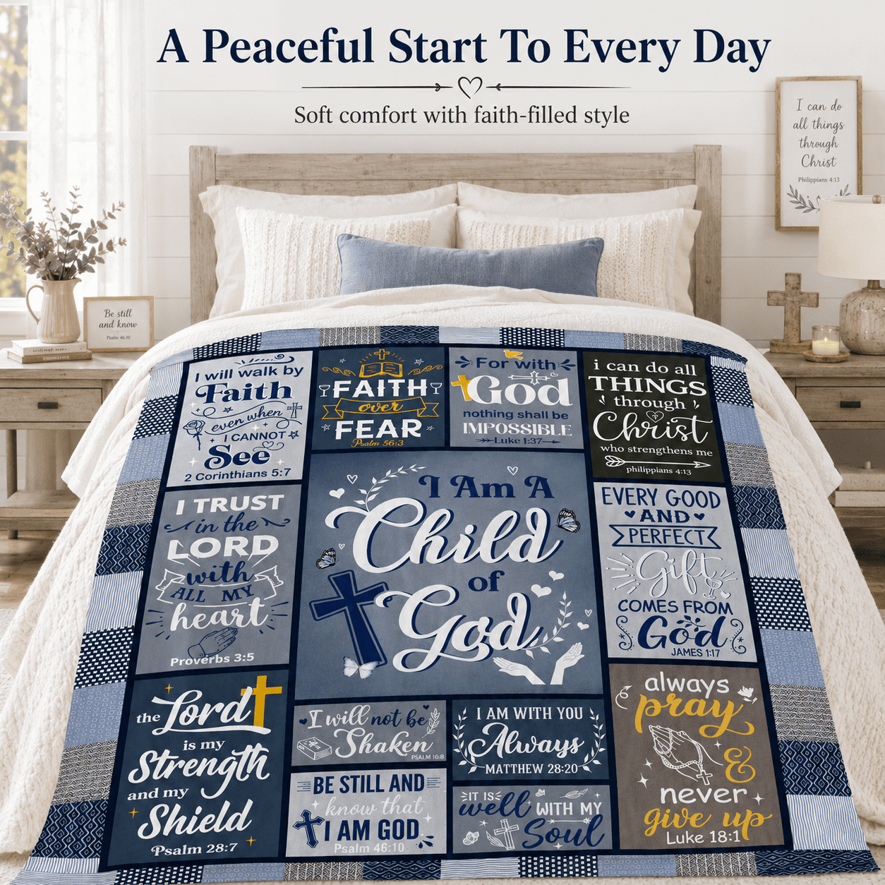 Christian Gifts for Women Men, 60"X80" I Am a Child of God Blanket ...