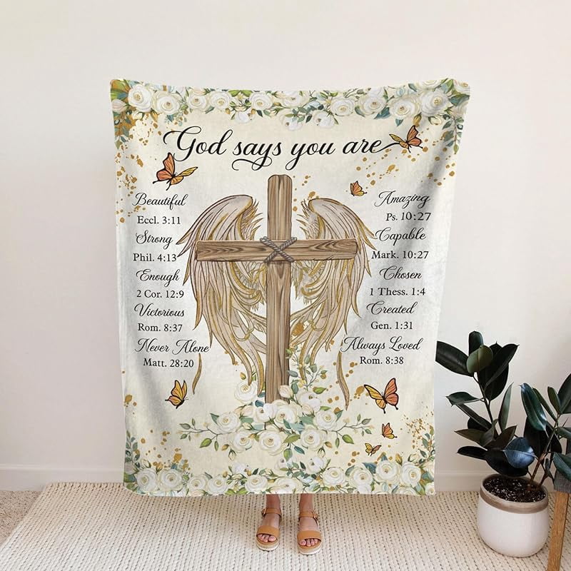Christian Gifts for Women Men, Memorial Blanket 60"x50", Jesus Faith ...
