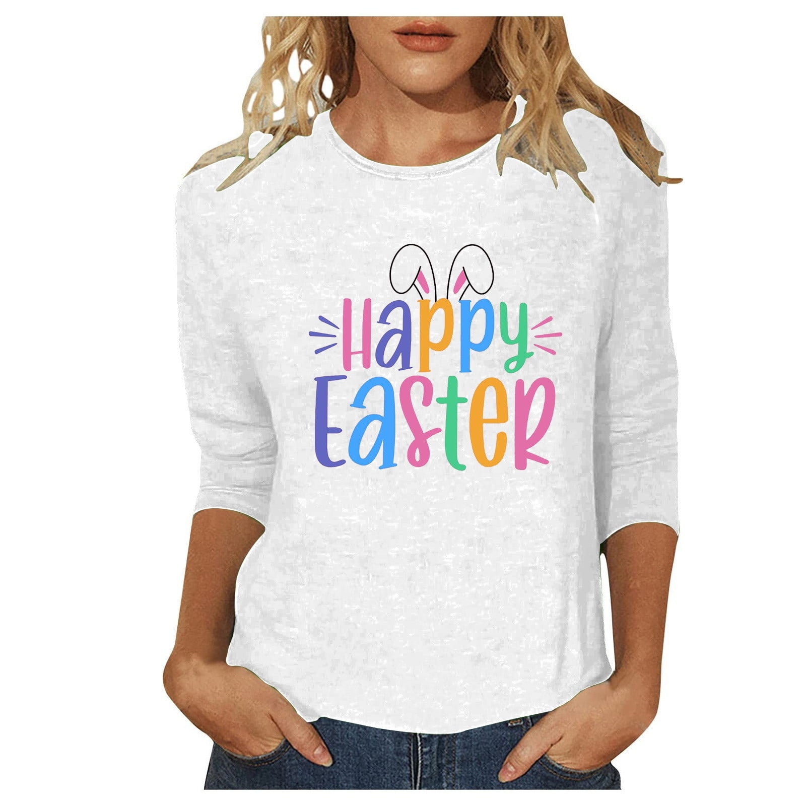 Christian Gifts for Women Stylish Crew Neck Point Sleeve Print Womens ...