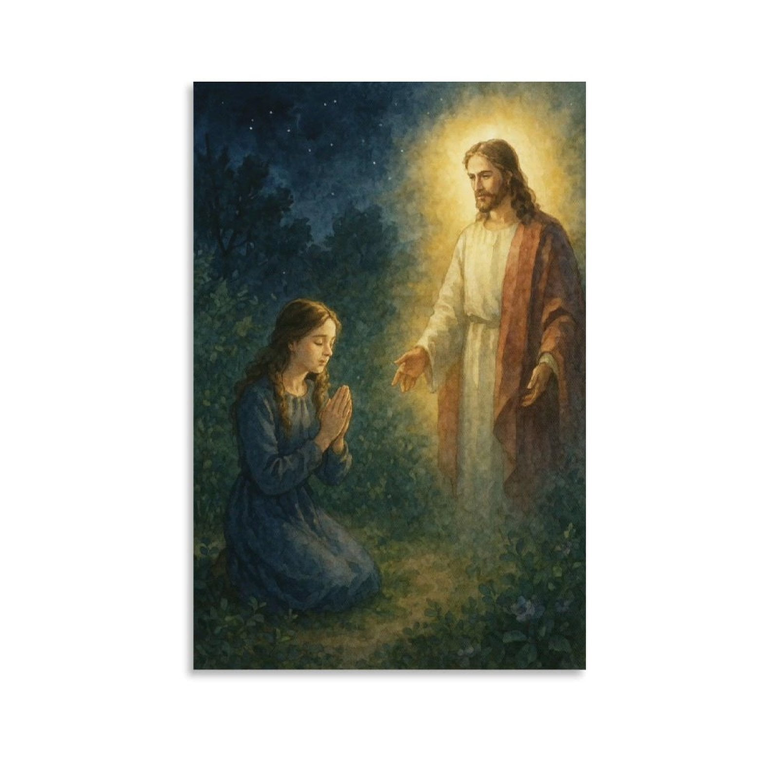 Christian Girls Room Wall Art Jesus Christ And Girl Canvas Painting ...