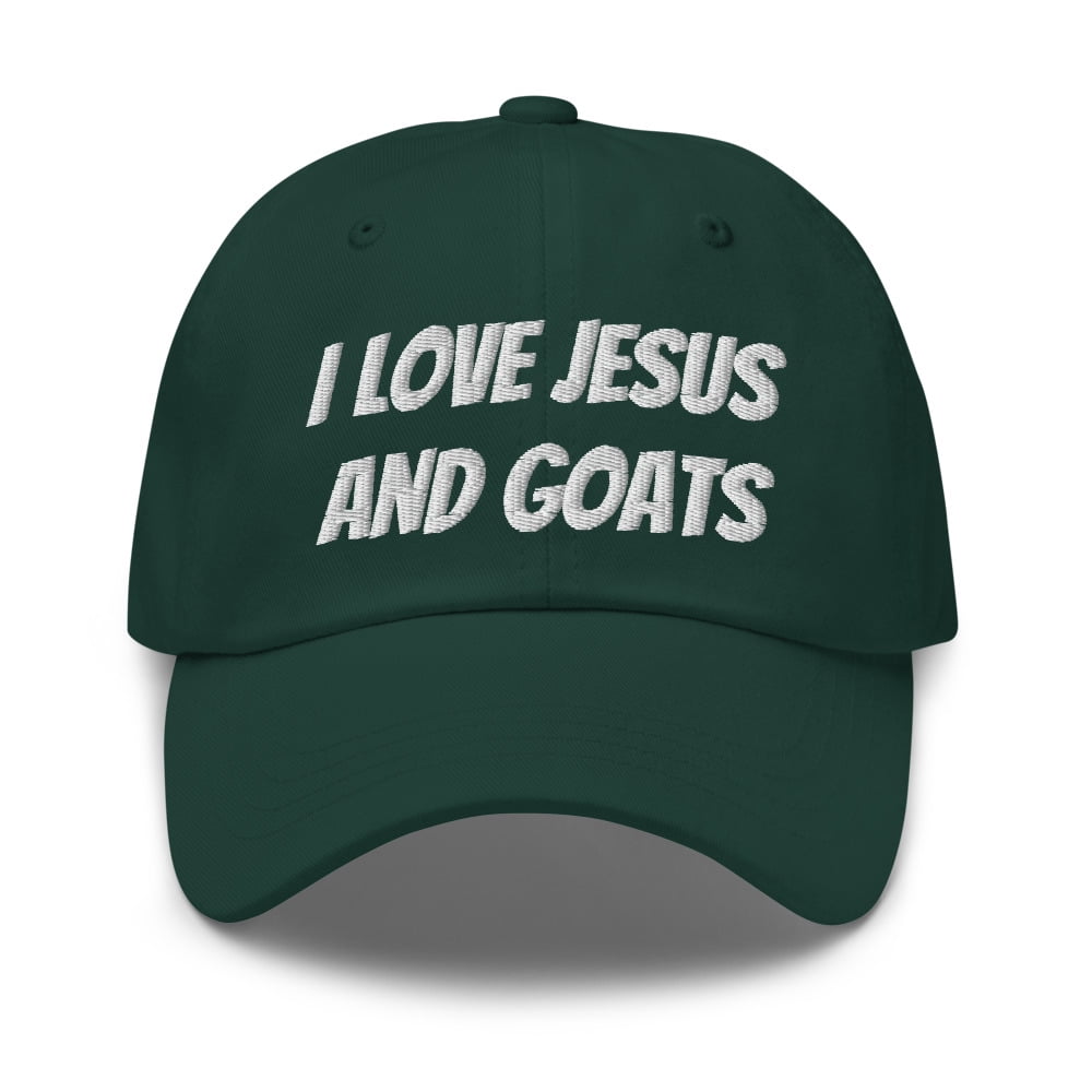 Christian Goat Lover Embroidered Dad Hat, I Love Jesus and Goats ...