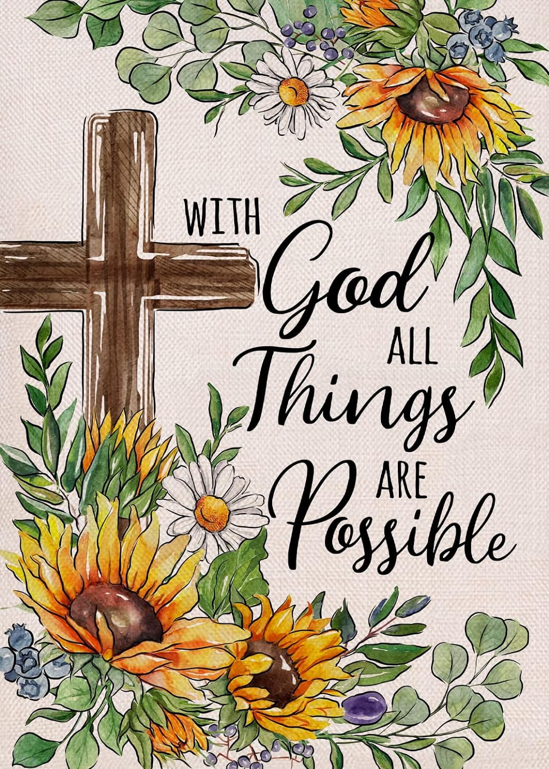 Christian God Bless Our Home Decorative Garden Flag, Religious Spring ...