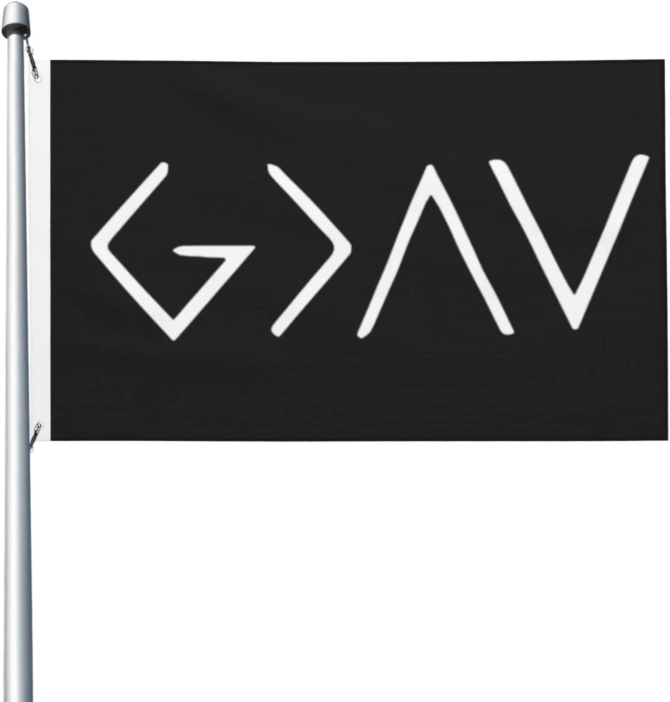 Christian God is Greater Than The Highs and Lows Cross Black Flag 3 x 5 ...