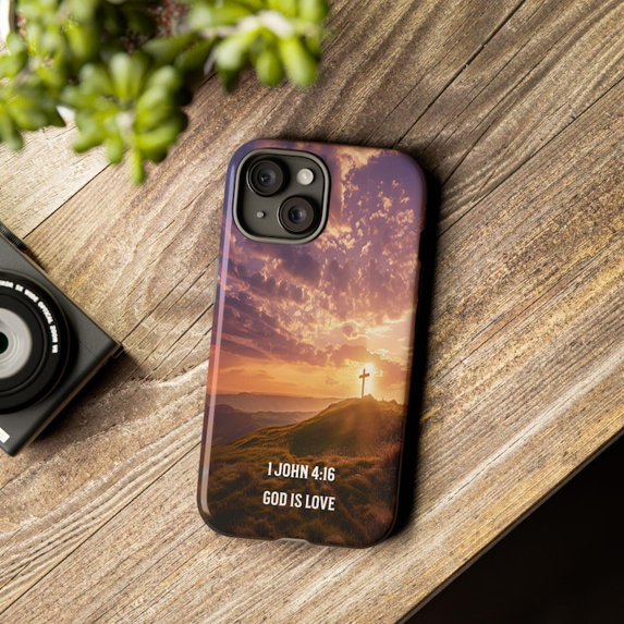 Christian God Is Love Scripture Phone Case for iPhone 11 12 13 14 15 16 ...