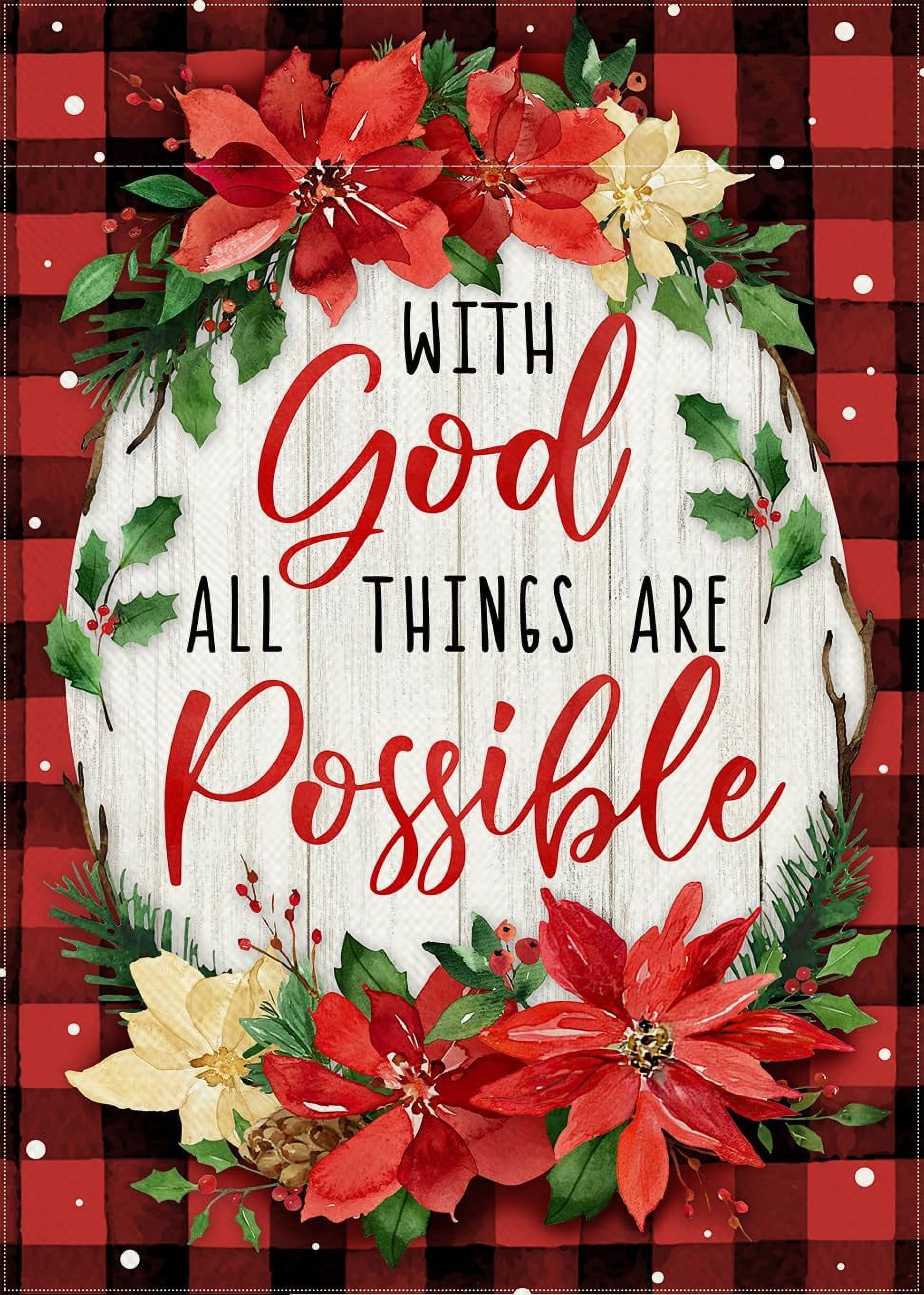 Christian With God All Things are Possible Decorative Garden Flag ...