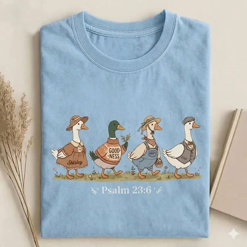 Christian Goose Shirt, Psalm 23:6 Bible Verse T-Shirt, Cute Cottagecore ...