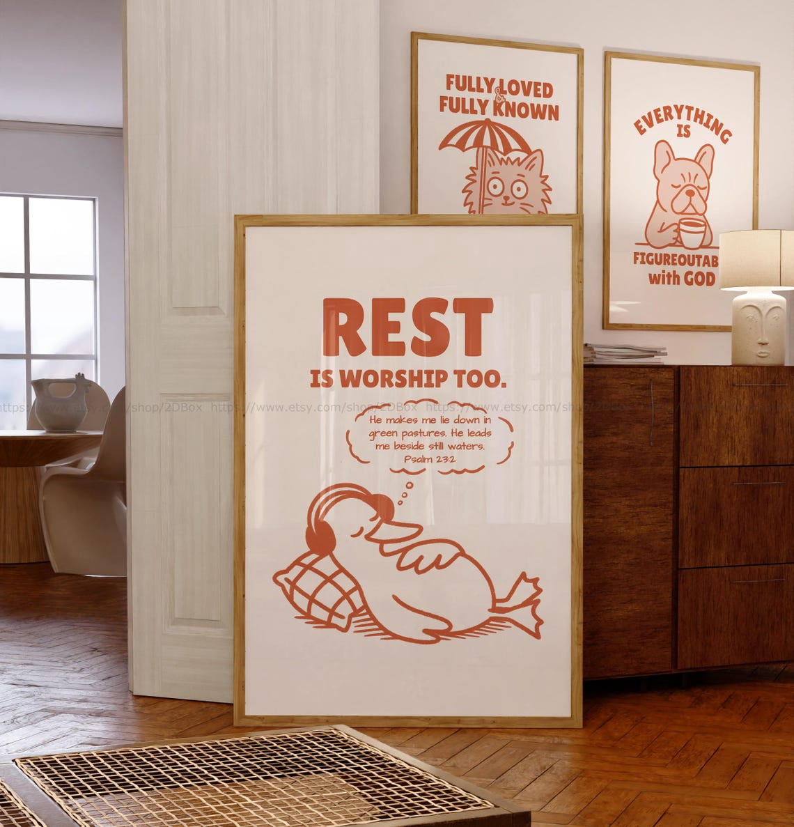 Christian Goose Wall Art, Motivational Rest Bible Verse, Unframed Paper ...