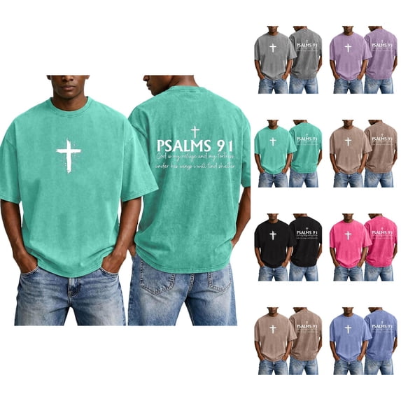 Christian Graphic Shirts for Men Vintage Acid Wash Oversized Tshirts ...