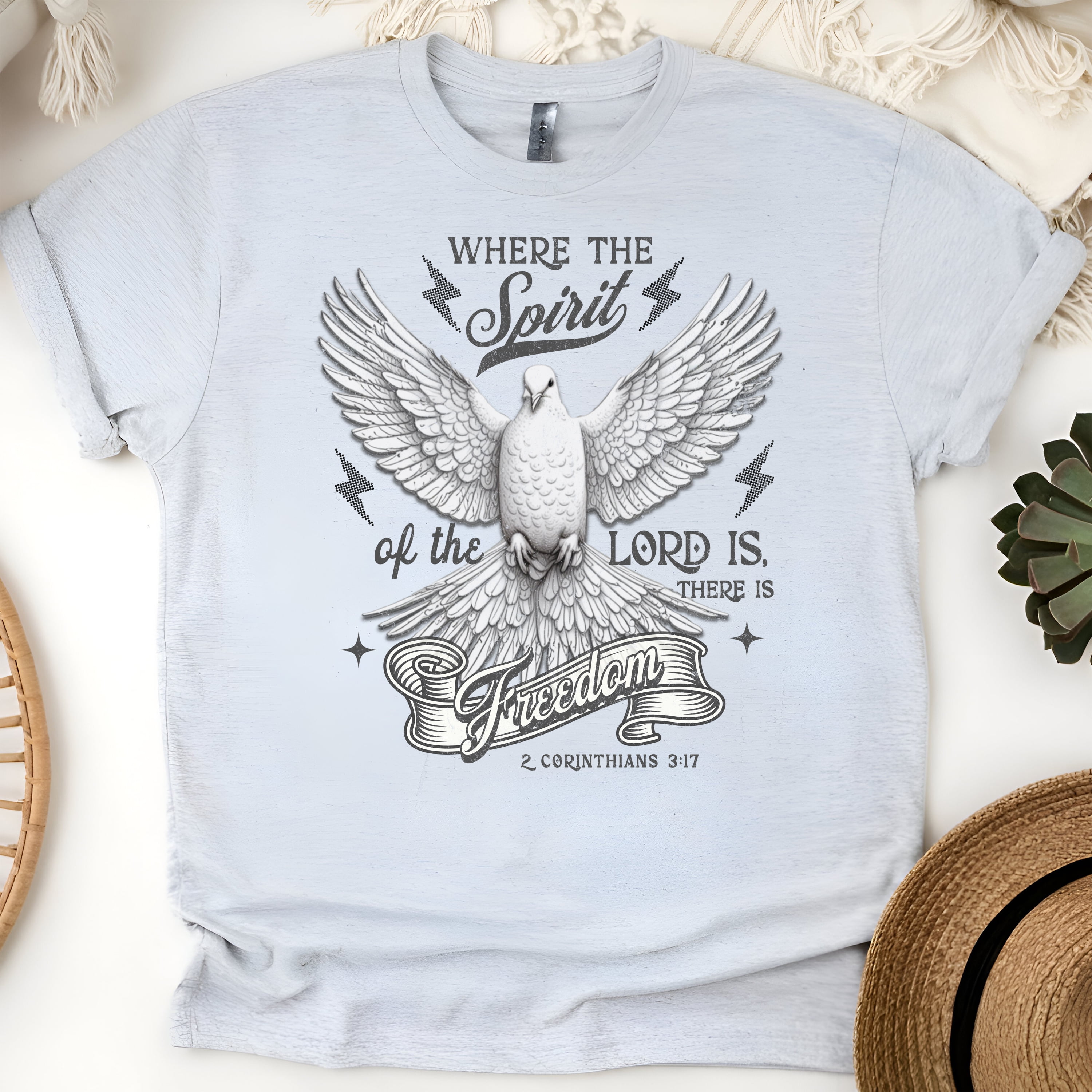 Christian Graphic T-Shirt – Where the Spirit of the Lord Is There Is ...