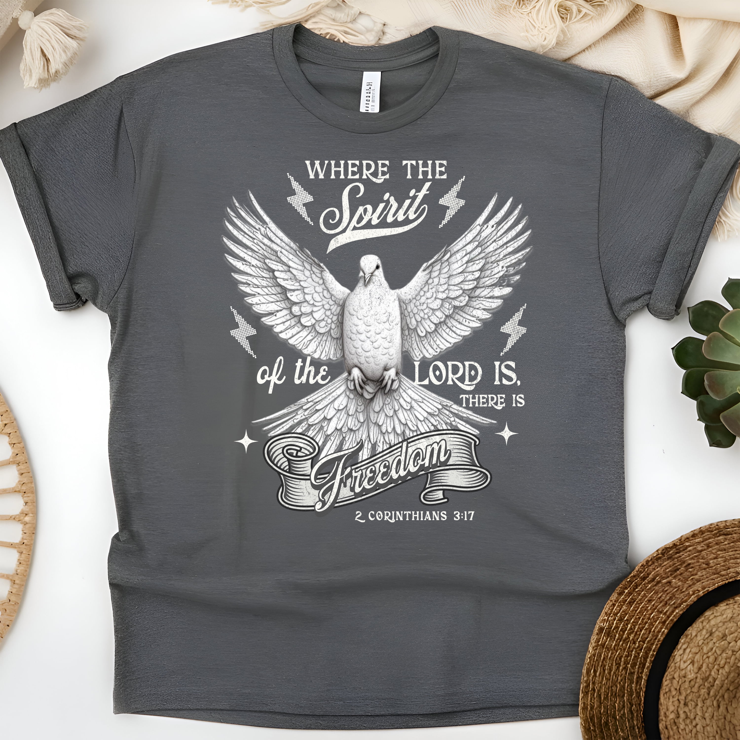 Christian Graphic T-Shirt – Where the Spirit of the Lord Is There Is ...