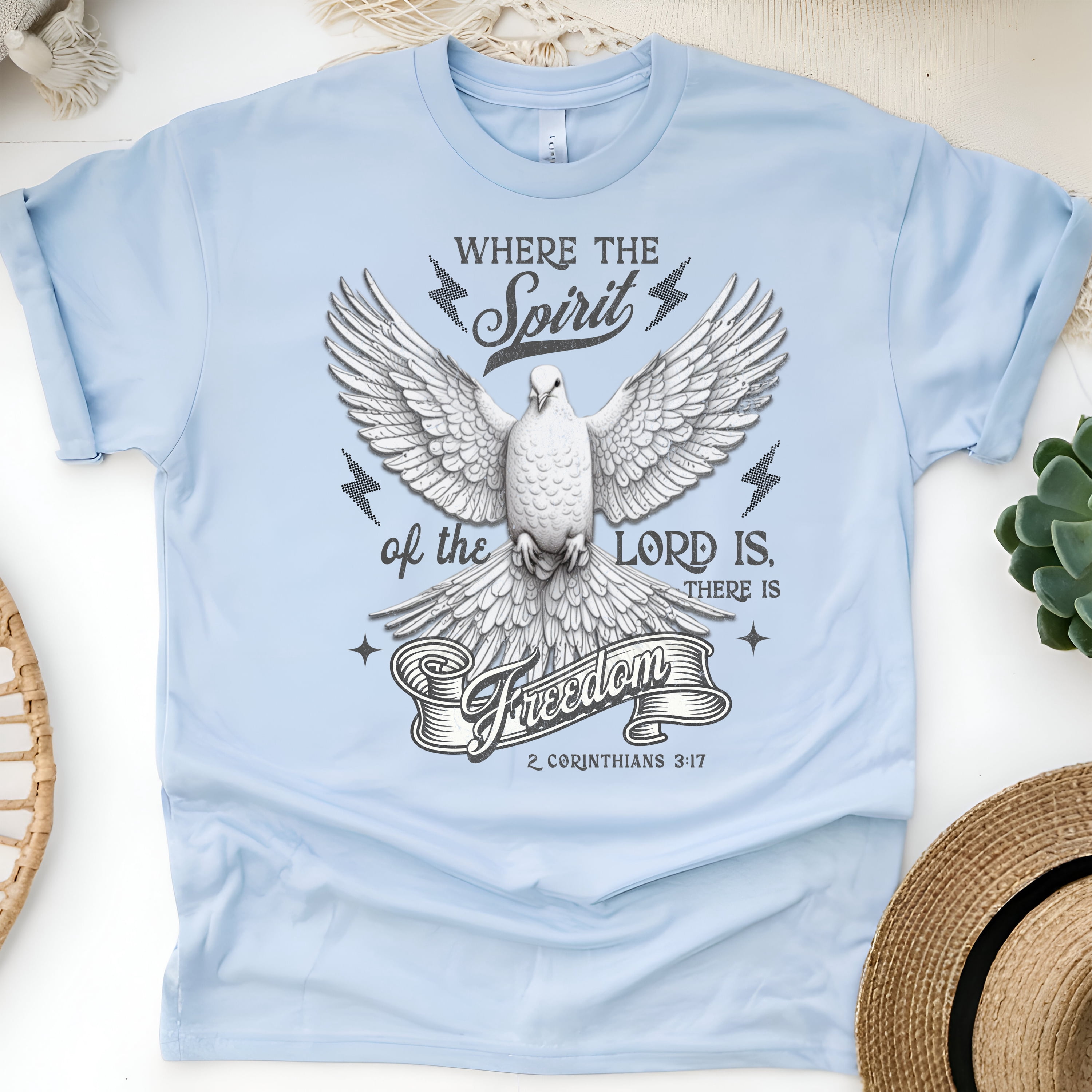 Christian Graphic T-Shirt – Where the Spirit of the Lord Is There Is ...