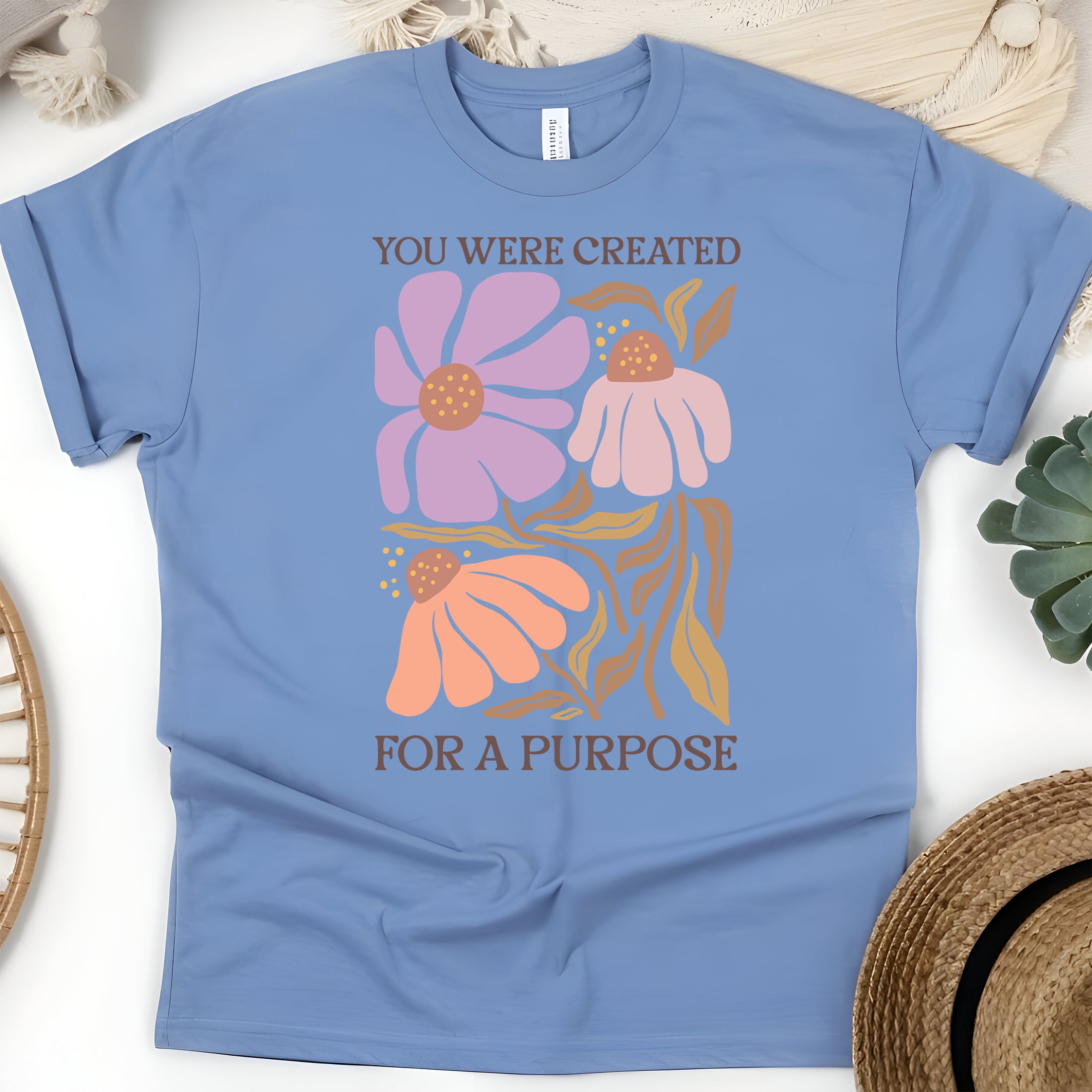 Christian Graphic T-Shirt You Were Created for a Purpose for Women ...