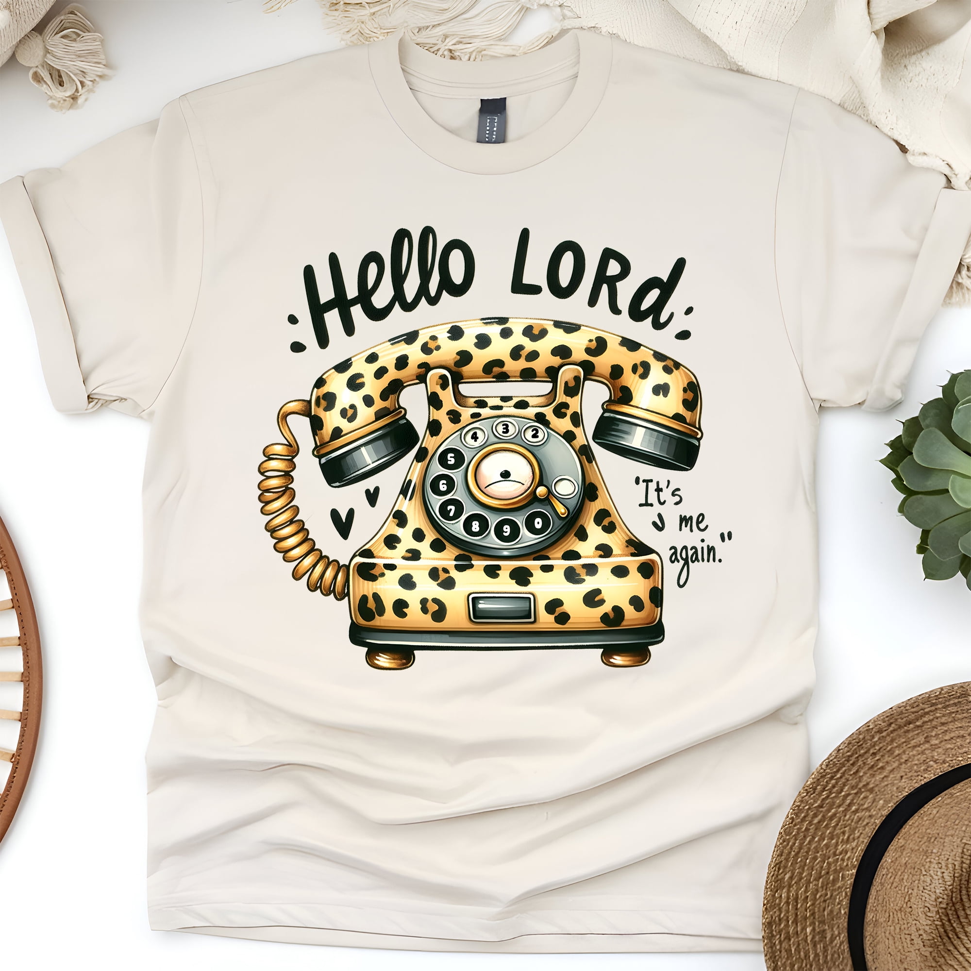 Christian Graphic Tee, Hello Lord It’s Me Again Shirt with Leopard ...