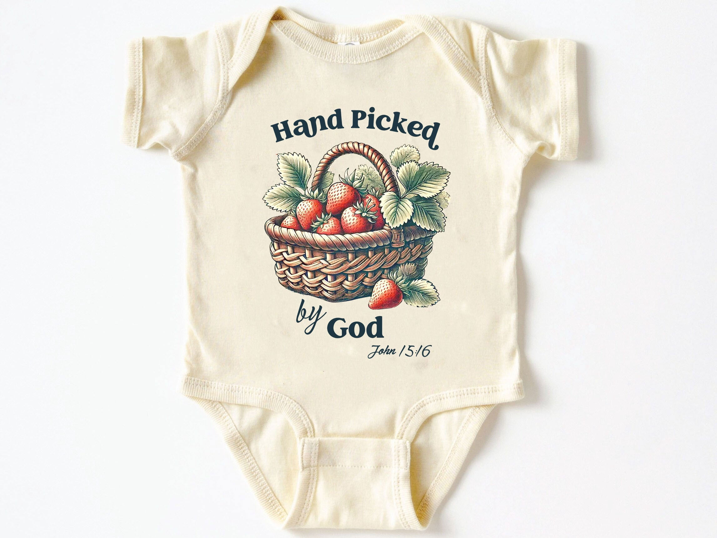 Christian Hand Picked by God Baby Bodysuit ,Funny New Born New Parent ...