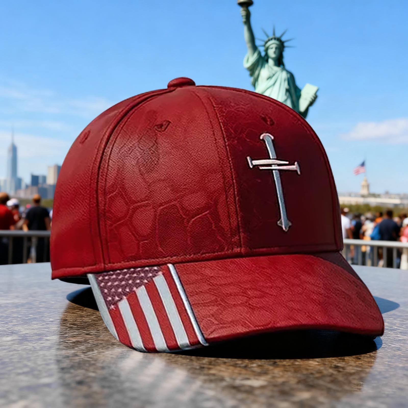 Christian Hats for Men Women, Jesus 3 Nail Cross Hat with American Flag ...