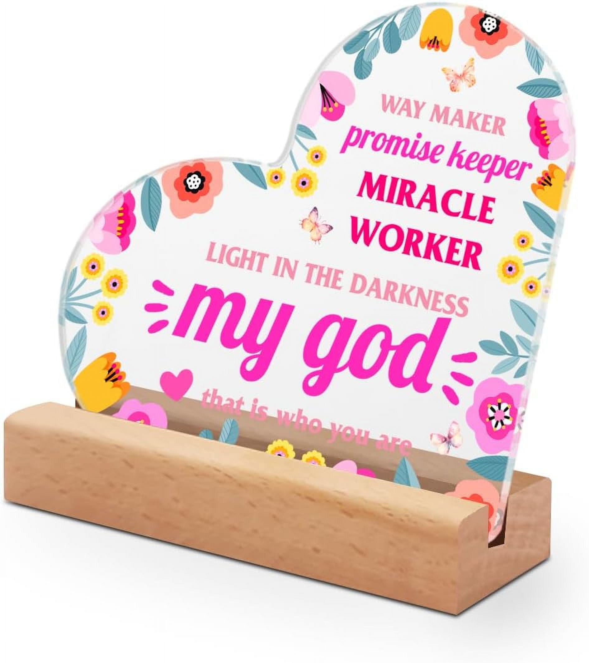 Christian Heart Shape Acrylic Sign Inspirational Bible Verse Scripture ...