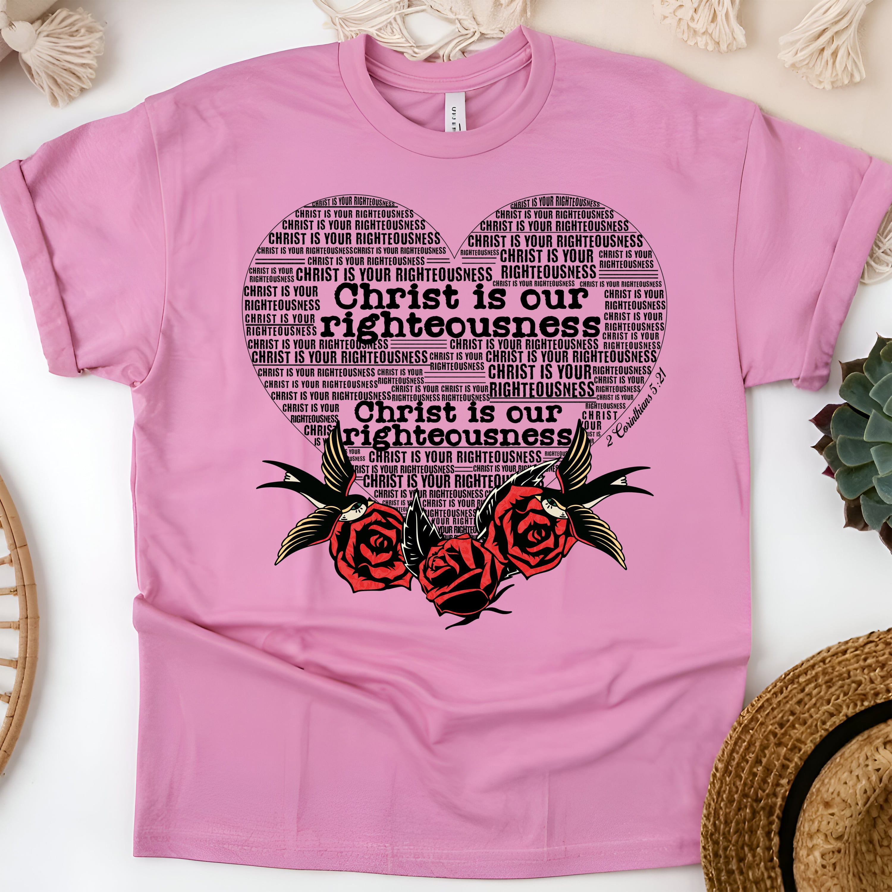Christian Heart T-Shirt – Christ Is Our Righteousness Scripture Tee ...