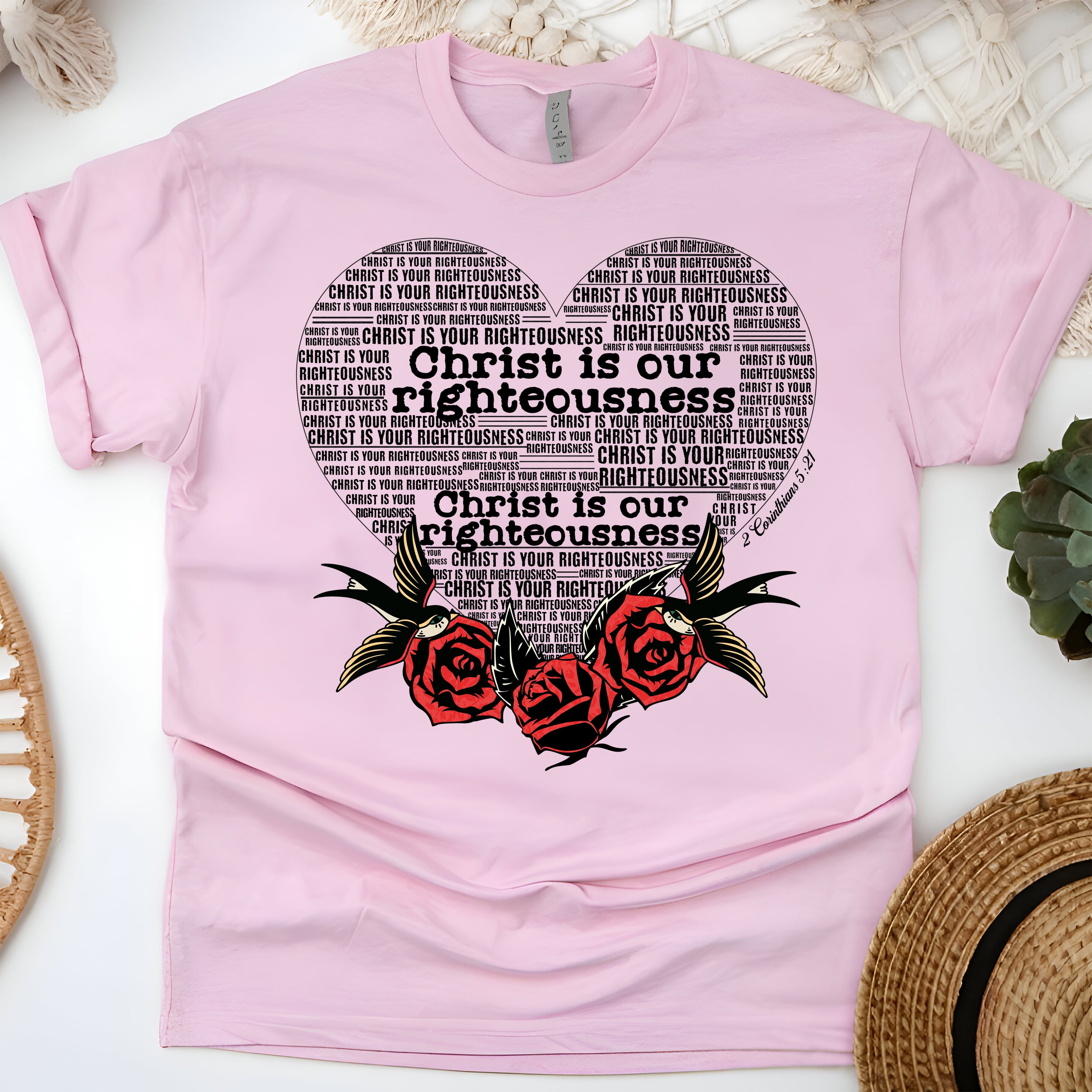 Christian Heart T-Shirt – Christ Is Our Righteousness Scripture Tee ...