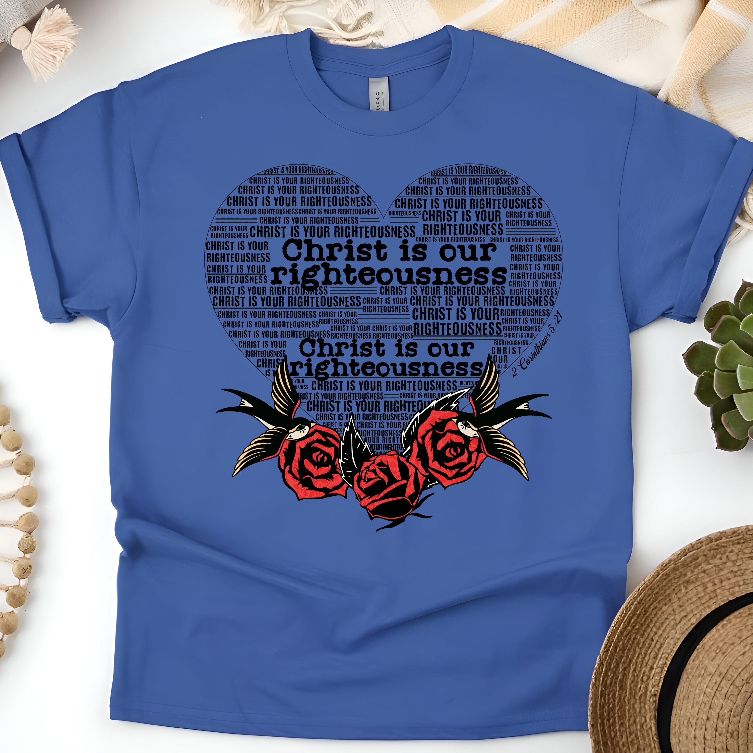 Christian Heart T-Shirt – Christ Is Our Righteousness Scripture Tee ...