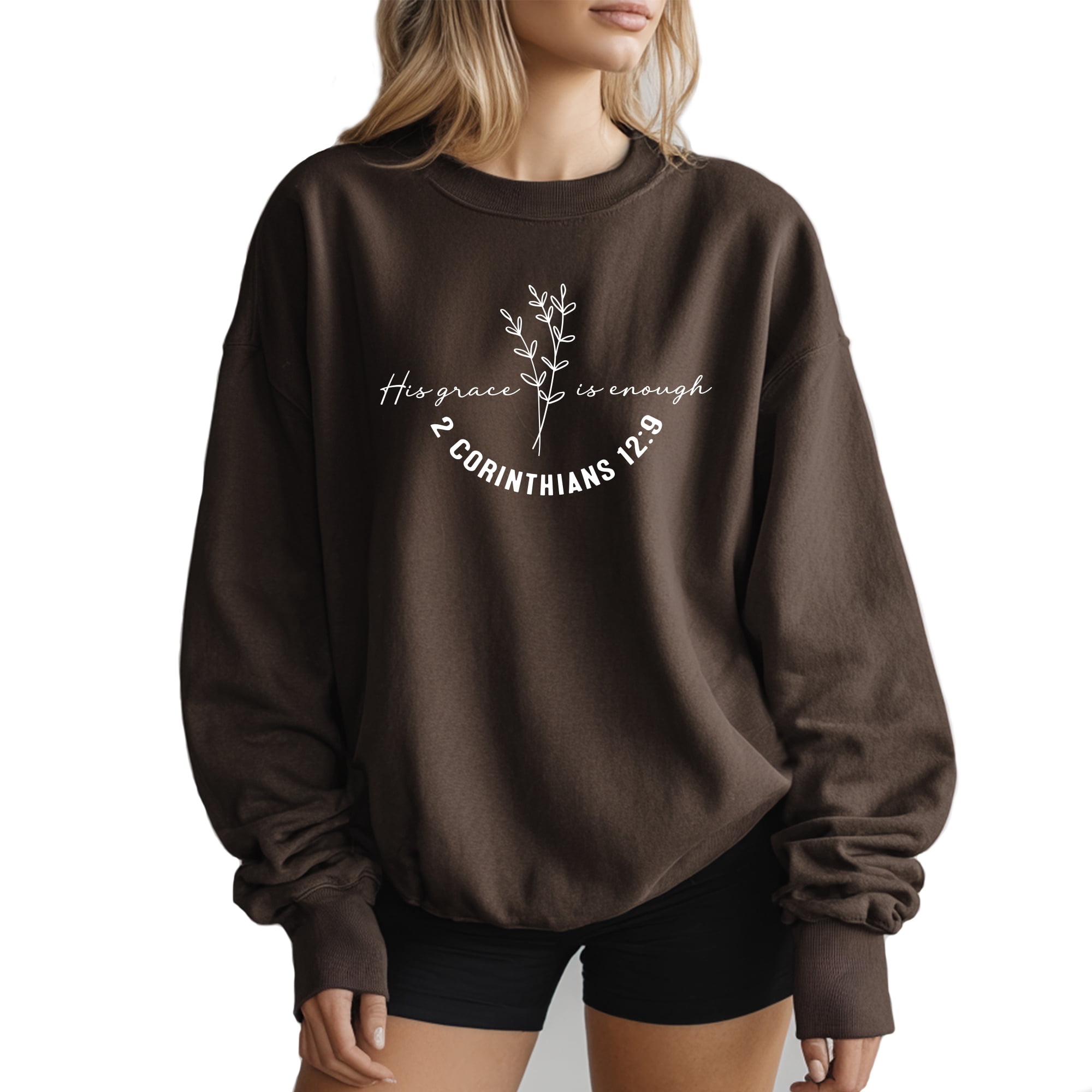 Christian His Grace Is Enough Sweatshirt Women Cute Bible Gifts Casual ...