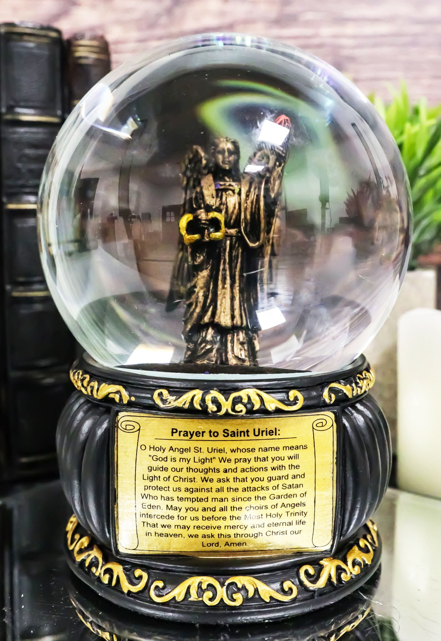 Christian Holy Archangel Saint Uriel Angel Of Light Glitter Water Globe ...