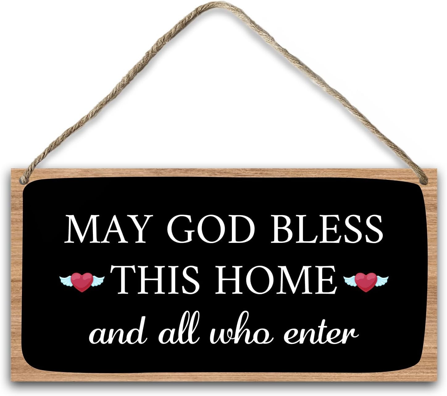 Christian Home Decor Wood Hanging Plaque Bless This Home Wall Decor ...