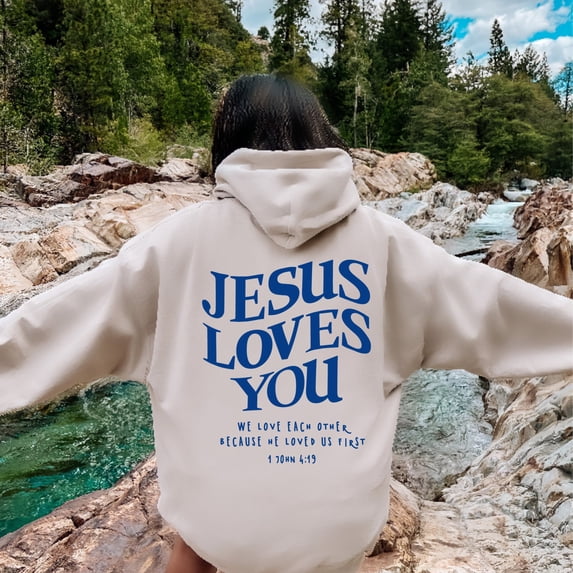Christian Hoodie, Christian Clothing, Jesus Loves You , Christian Merch ...