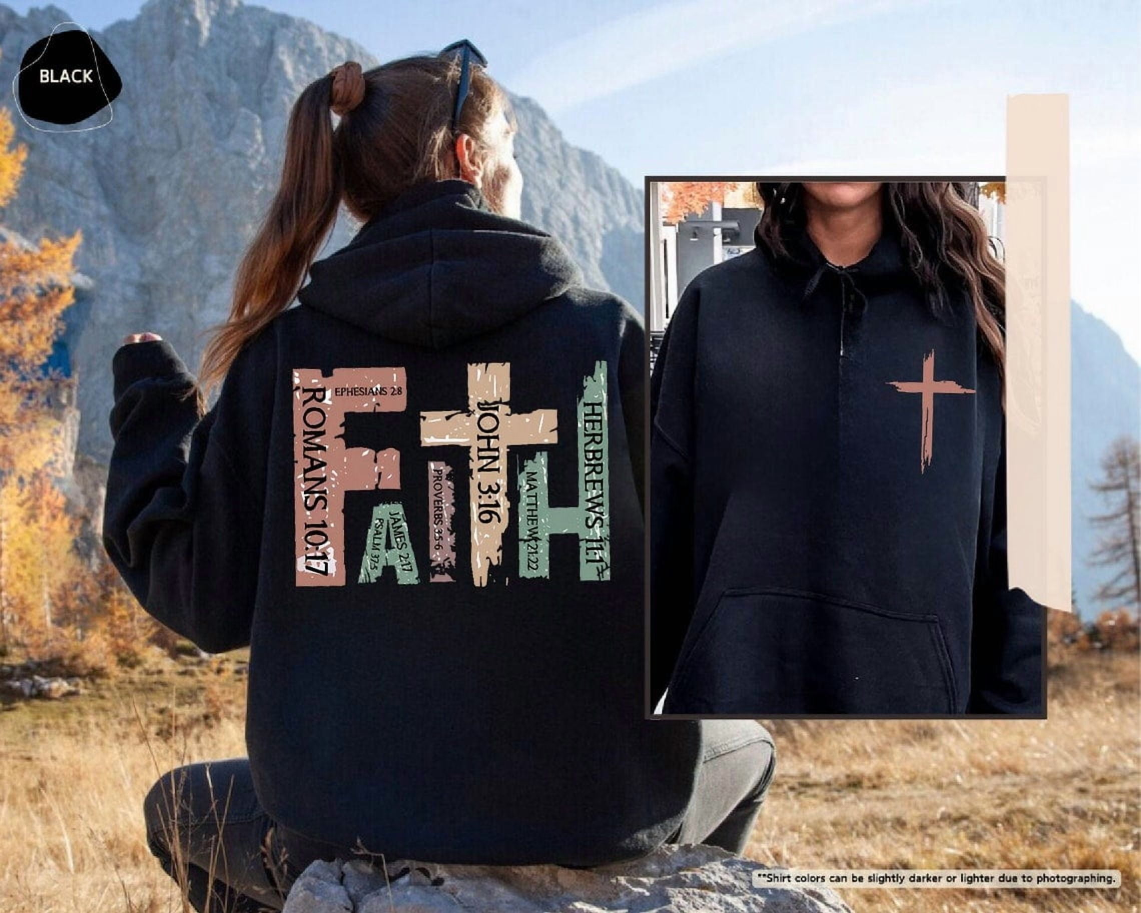 Christian Hoodie, Faith Cross Hoodie, Bible Verse, Religious, Christian ...