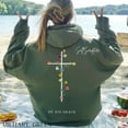 Christian Hoodie, Jesus Hoodie with Words on Back, Floral Cross, By His ...