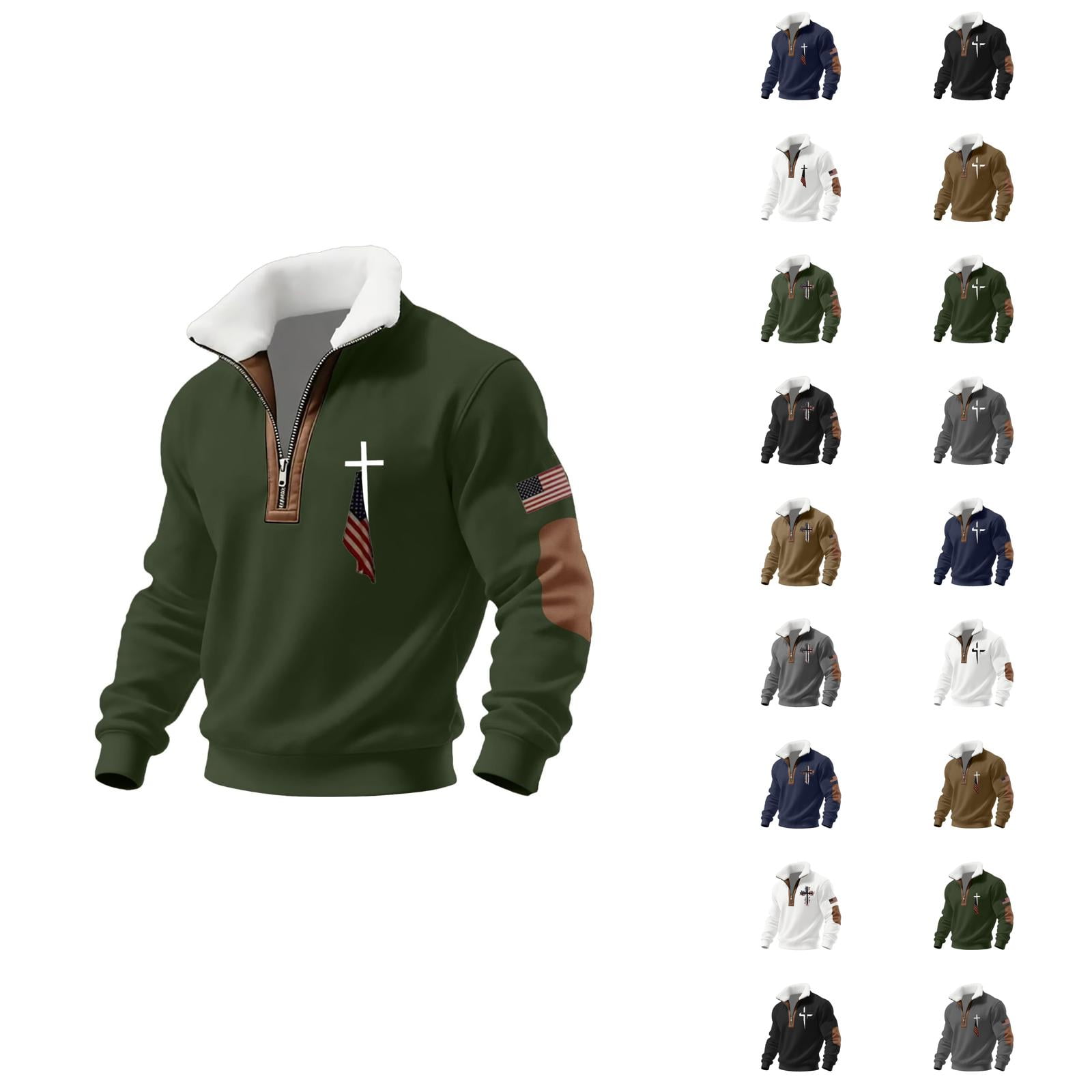 Christian Hoodies for Men,Quarter Zip Sweatshirt Men Sweatshirt Casual ...