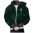 Christian Hoodies for Men Zip Up Faith Cross Graphic Long Sleeve Jesus ...
