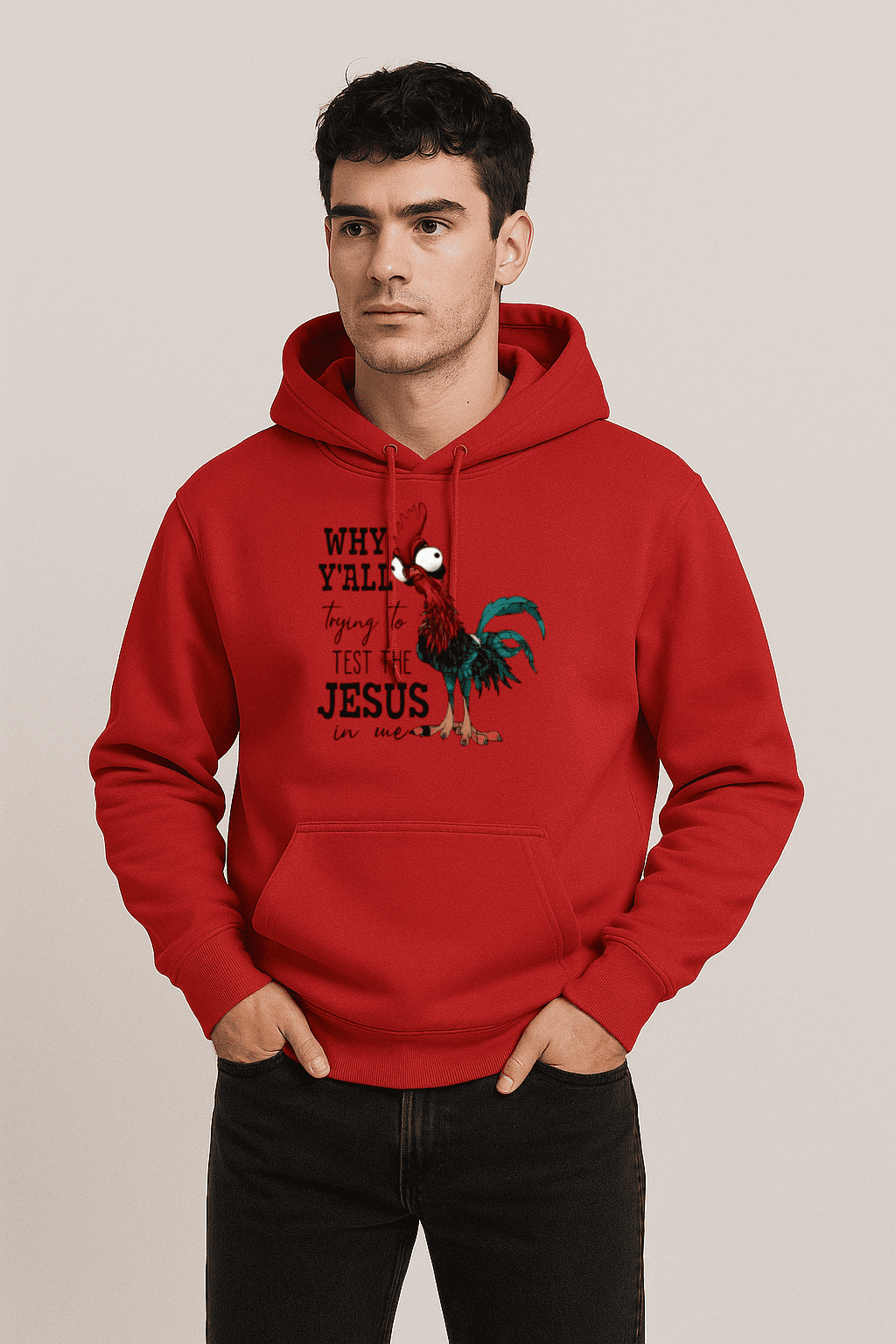 Christian Humor Quote Why Testing Jesus Funny Cartoon Graphic Hoodie ...