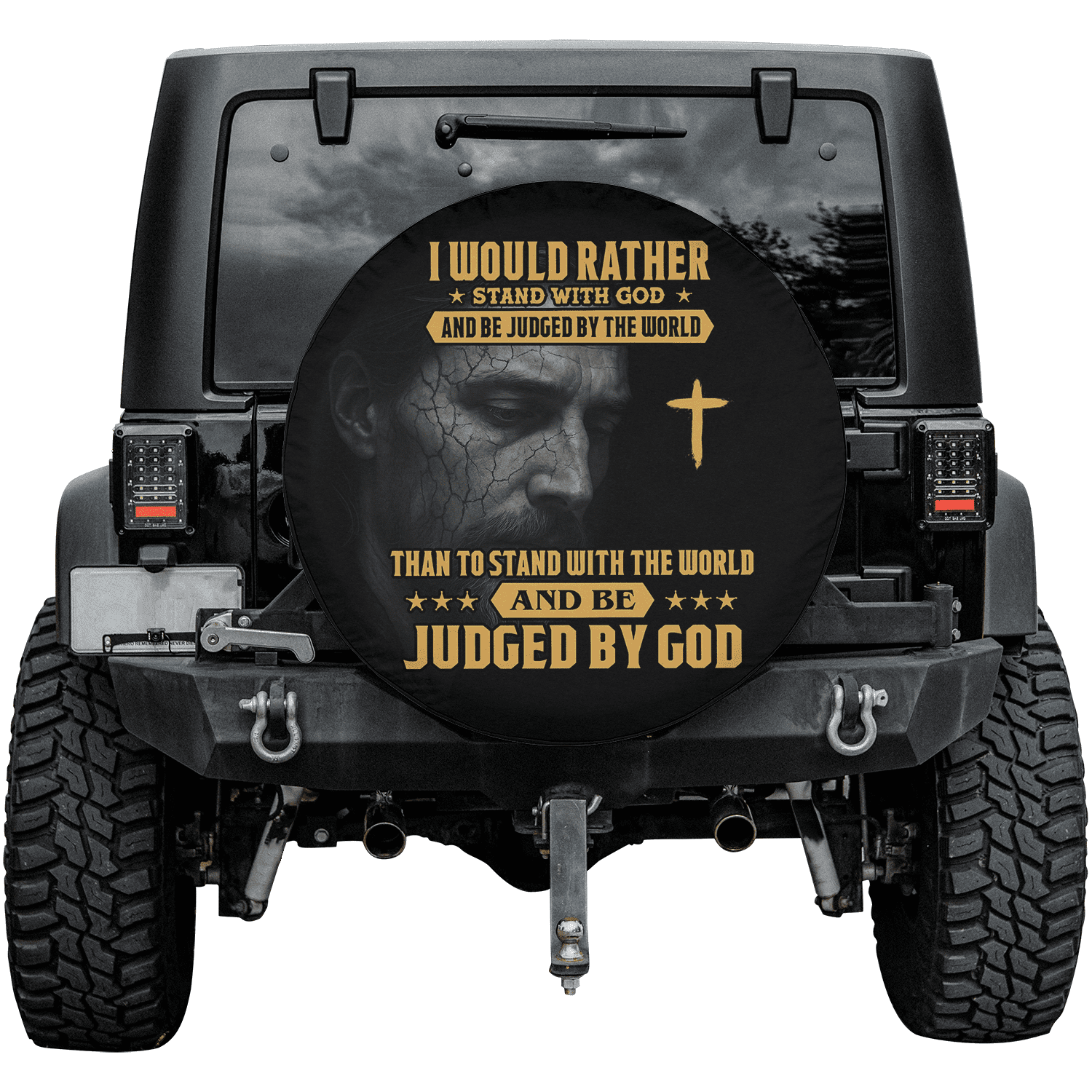 Christian I would Rather Stand With God Spare Tire Cover ...