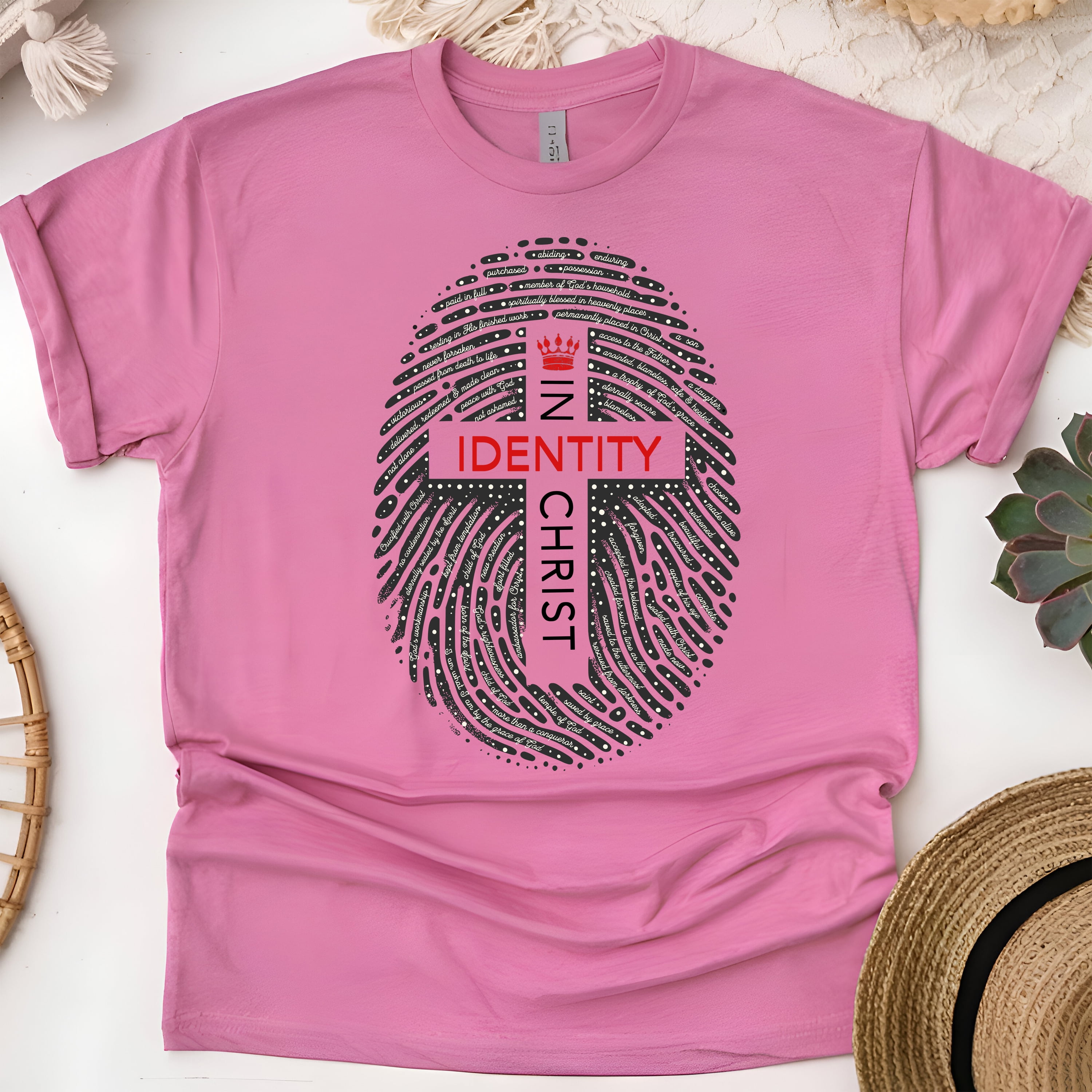 Christian Identity Shirt – Cross and Thumbprint Design Faith Tee ...