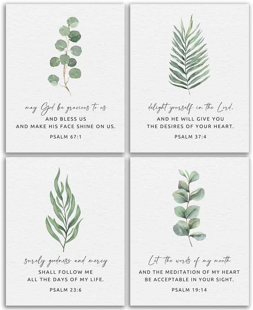 Christian Inspirational Boho Leaf Wall Art Décor Positive Motivational ...