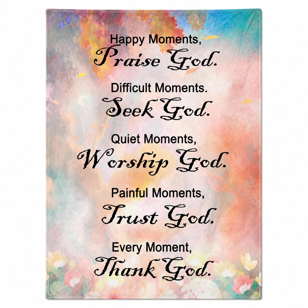 Christian Inspirational Fleece Throw Blanket, Faith Quote Polyester ...