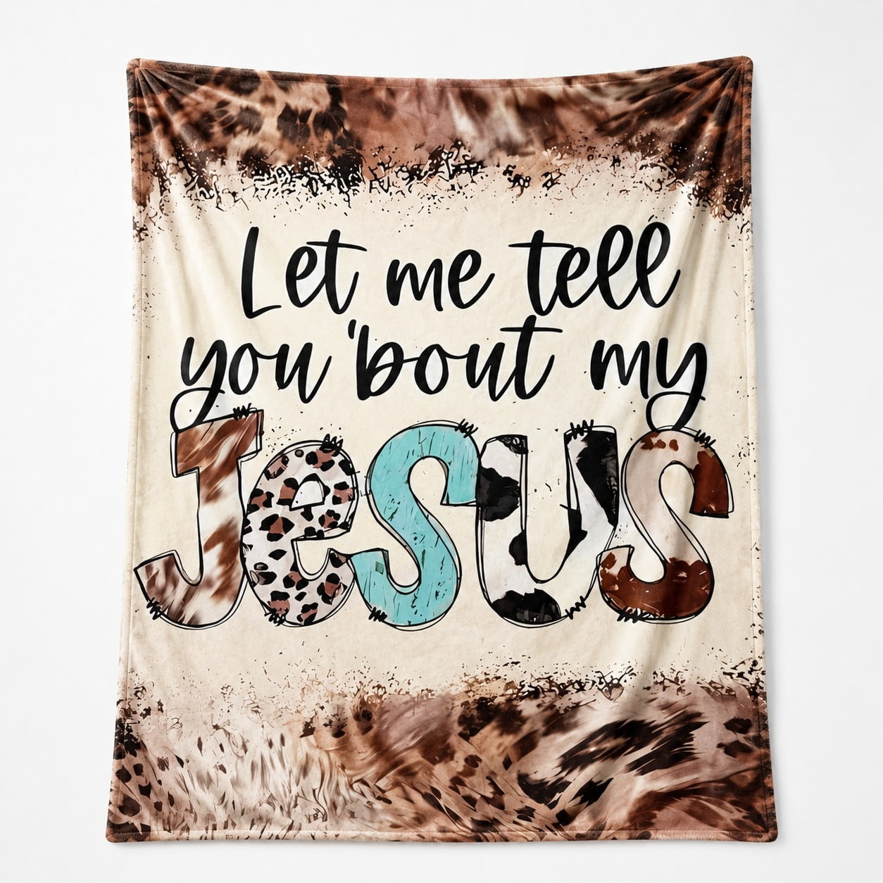 Christian Inspirational Fleece Throw Blanket, Jesus Faith Western Print ...