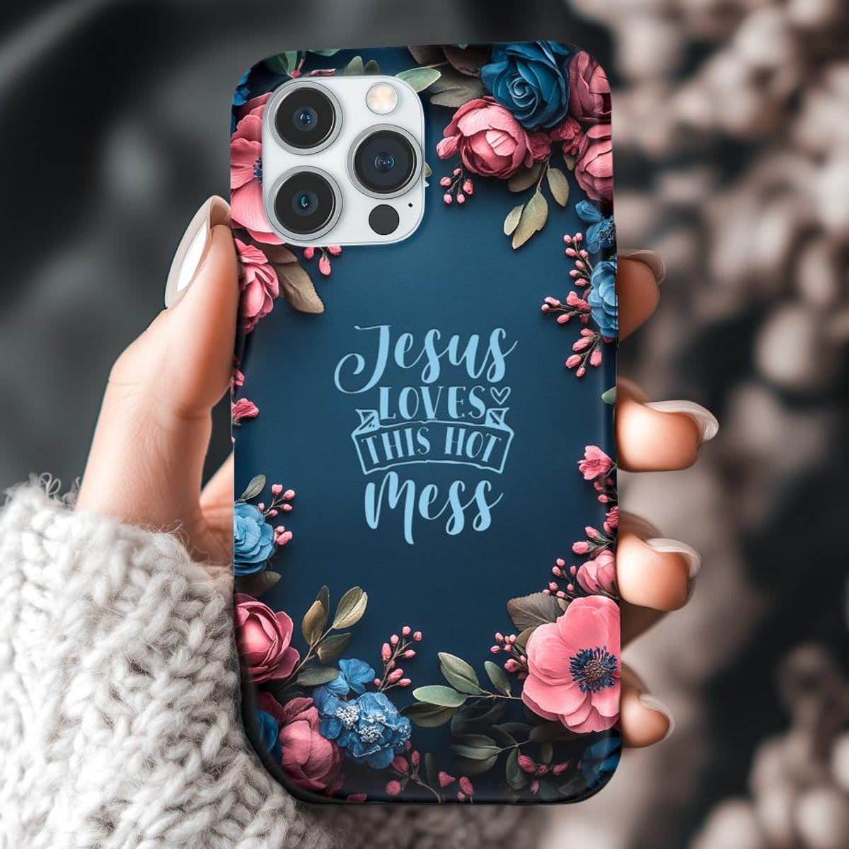 Christian Inspirational MagSafe Case with "Jesus Loves This Hot Mess ...