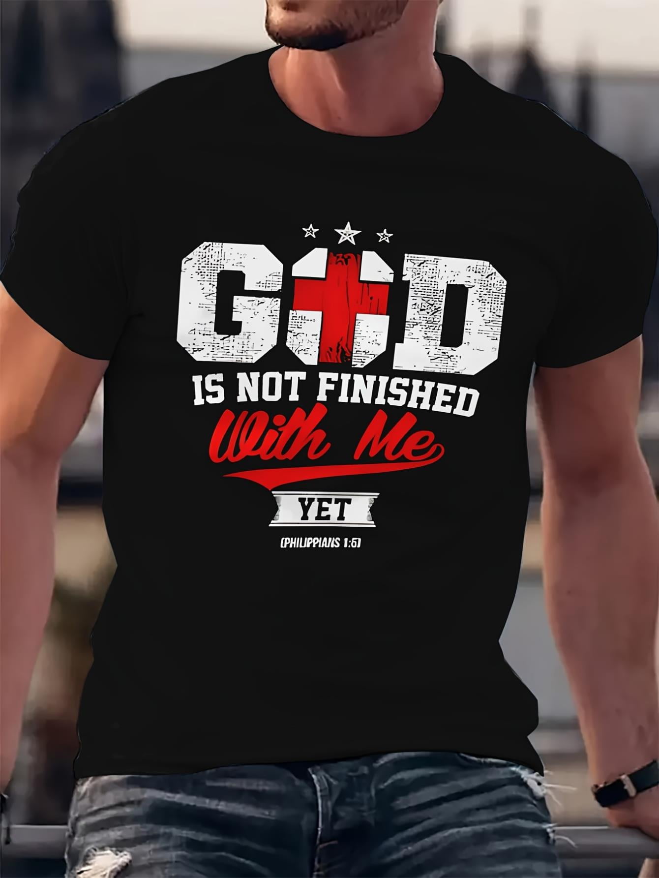 Christian Inspirational Message T-Shirt - Polyester 100%, Casual Crew ...